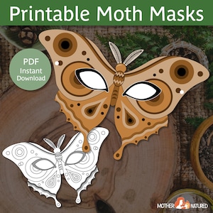 Moth Mask | Adult Moth Mask | Moth Mask for Kids | Printable Moth Mask ...