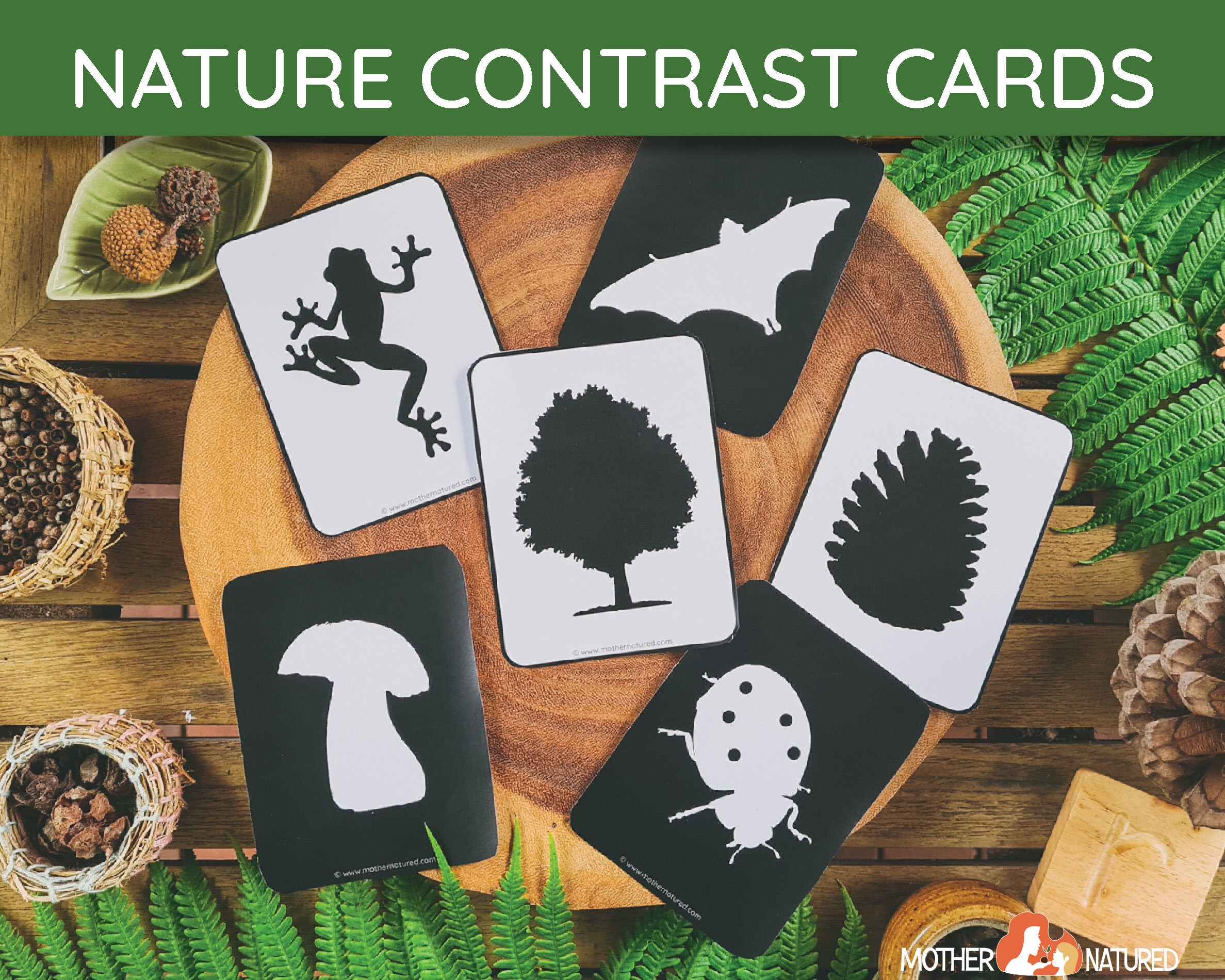 High Contrast Black and White Cards for Babies Nature-themed - Etsy