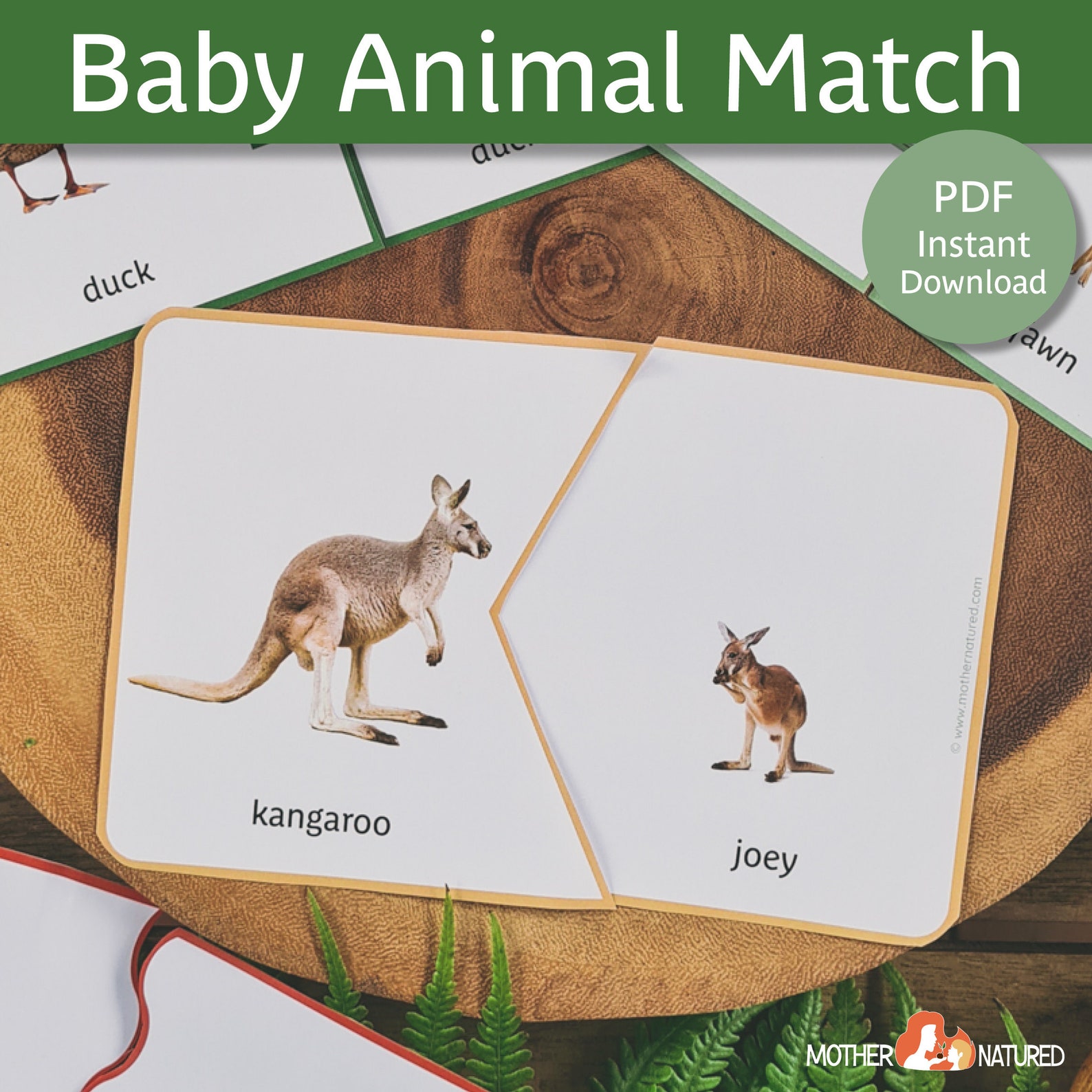 Baby Animal Match Cards Adult and Baby Animal Matching Cards Printable ...