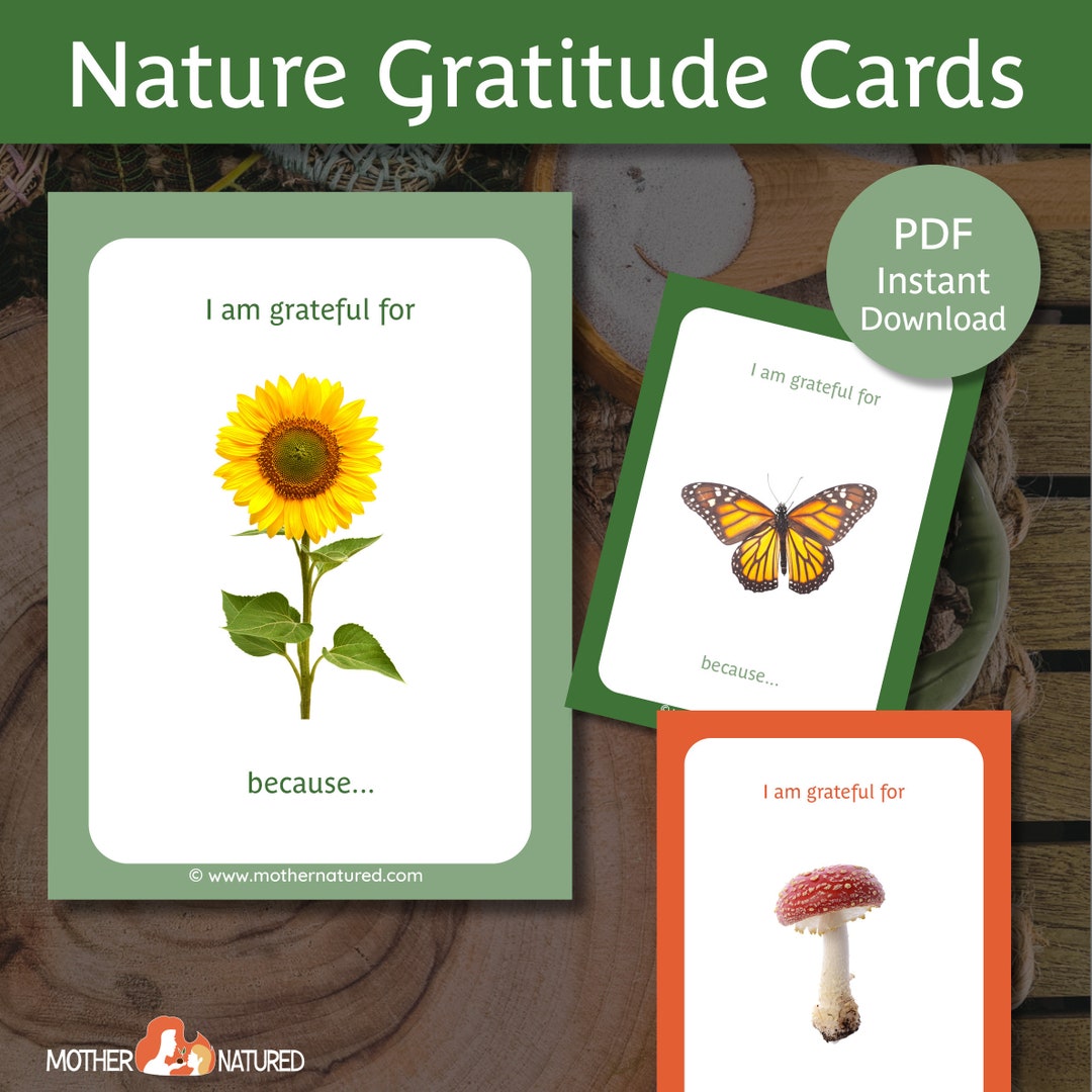 Nature Gratitude Cards | Gratitude for Kids | Gratitude Activities for ...