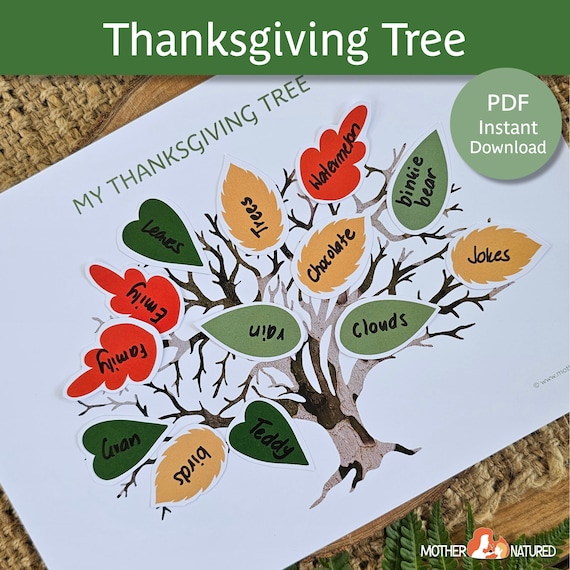 Plantilla De Arbol De Accion De Gracias
