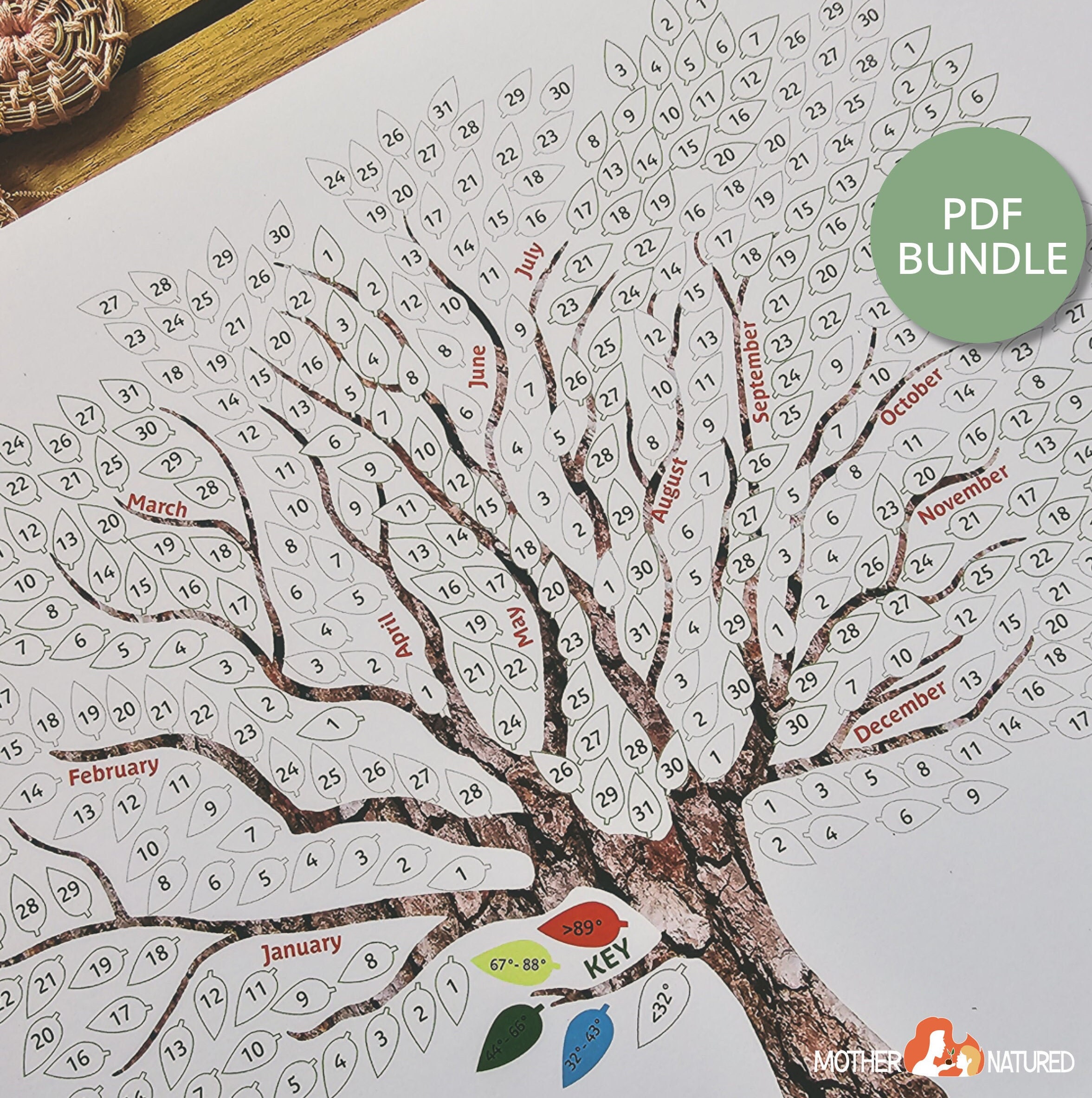 Temperature Observation Tree | 365 Temperature Tree Printable ...