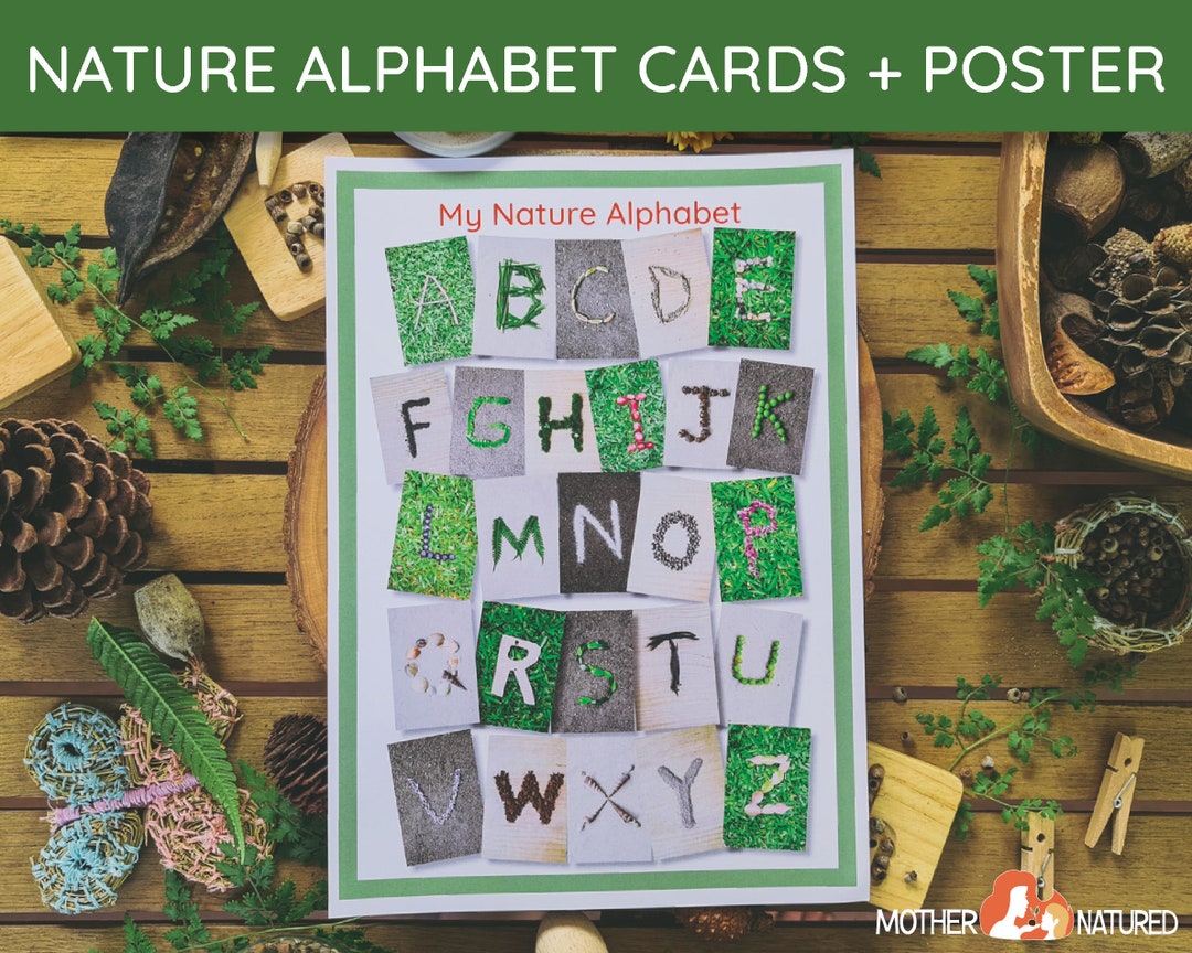 Nature ALPHABET Cards Printable Nature Alphabet Poster - Etsy