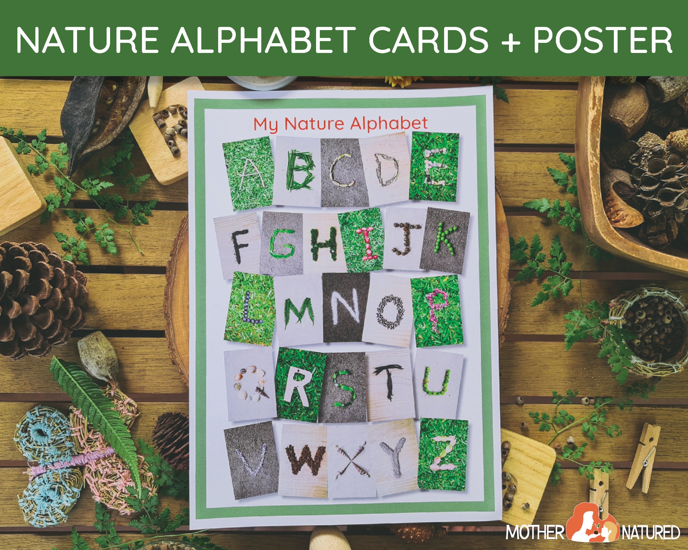 Nature ALPHABET Cards Printable Nature Alphabet Poster - Etsy Australia