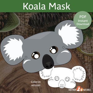 Koala Mask | Koala Pretend Play | Australian Animal Masks | Australian ...