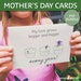 MOTHER'S DAY CARDS Mom Cards Mum Cards Mother's Day Craft Montessori ...