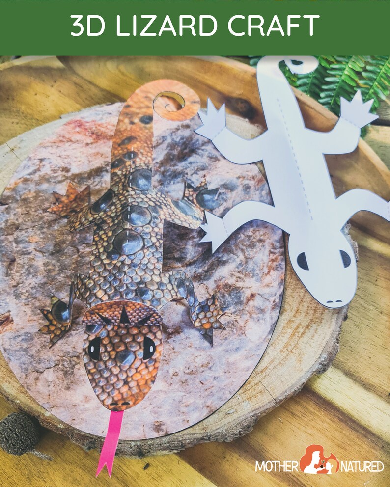 3D Lizard Craft Lizard Activity Lizard Craft for Kids - Etsy