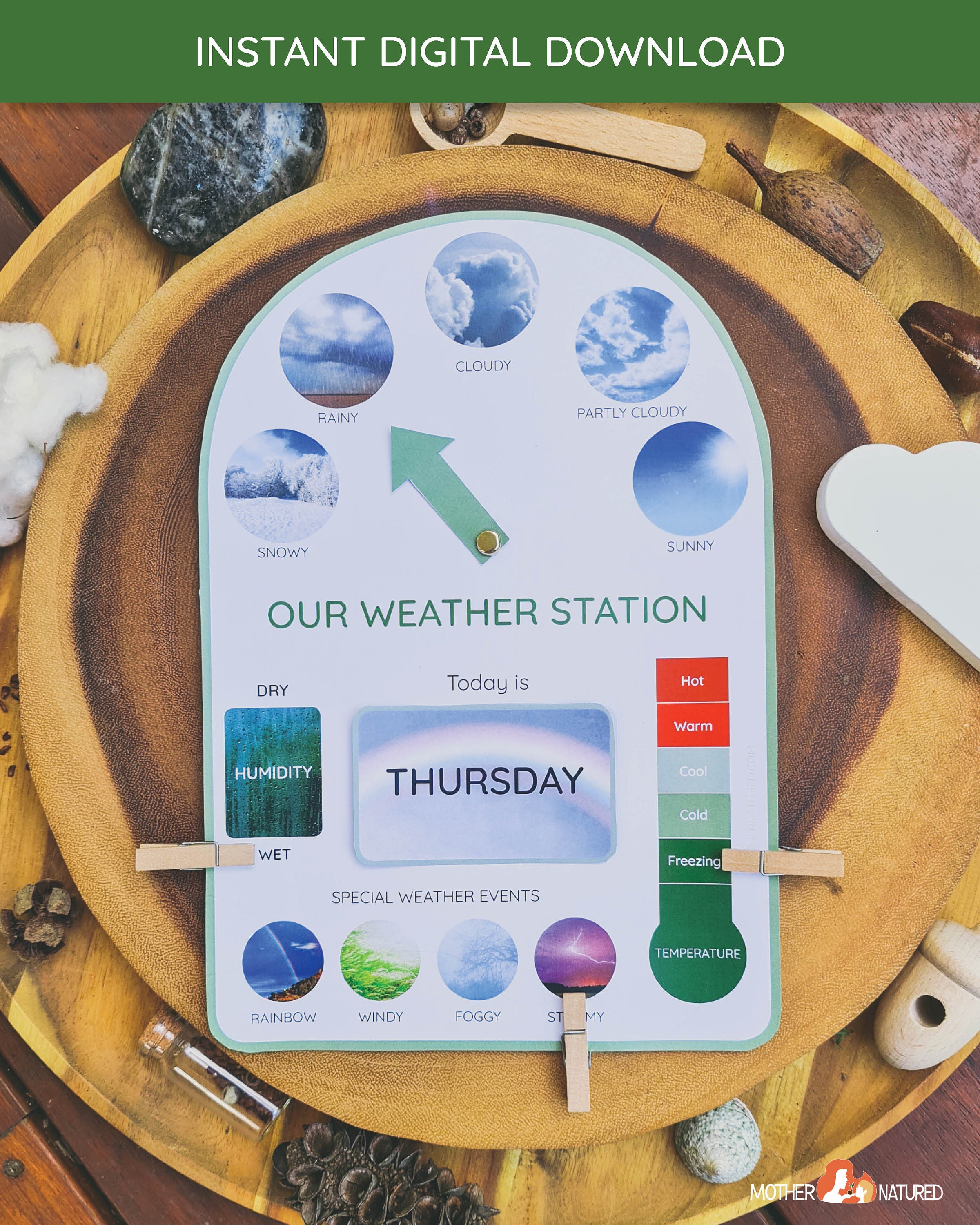 Educational WEATHER PRINTABLES Weather Station Weather - Etsy