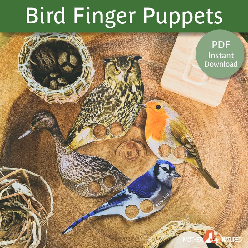 Bird Finger Puppets for Kids Bird Puppet Printable Bird - Etsy