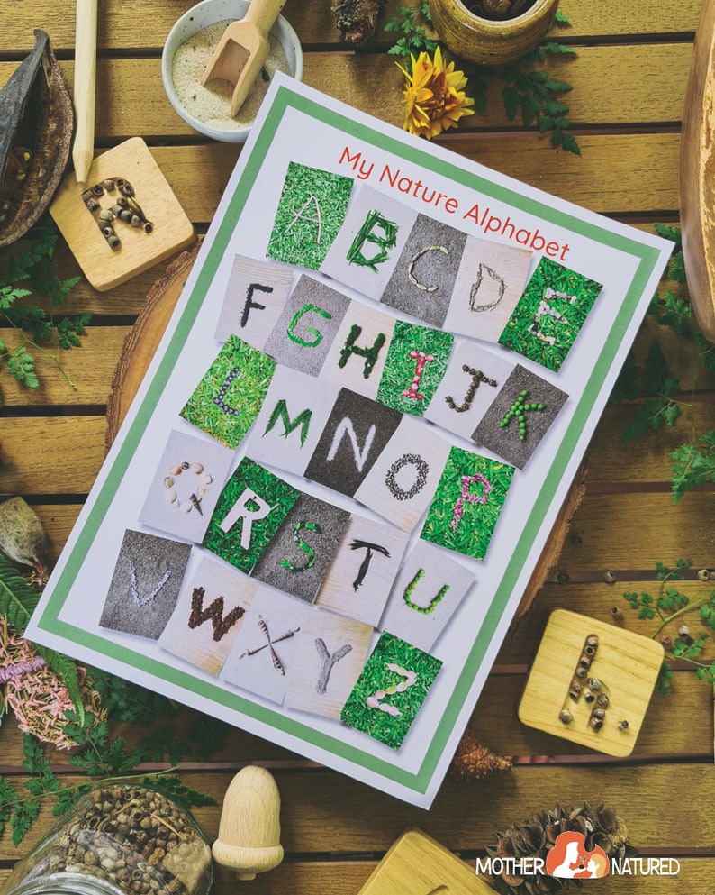 Nature ALPHABET Cards Printable Nature Alphabet Poster - Etsy