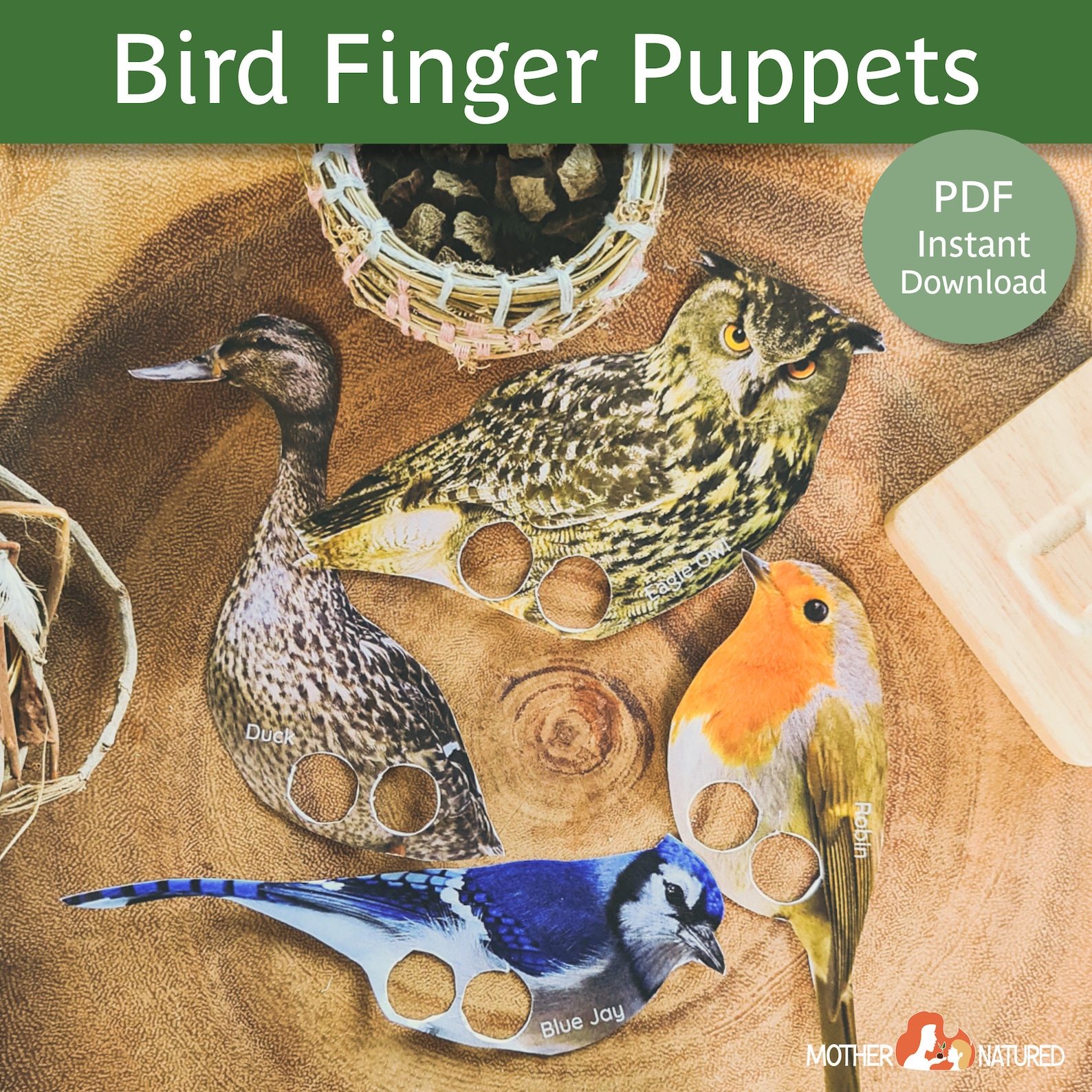 Bird Finger Puppets for Kids | Bird Puppet Printable | Bird Study ...