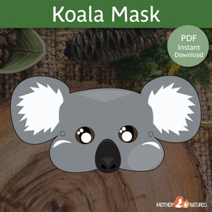 Koala Mask | Koala Pretend Play | Australian Animal Masks | Australian ...
