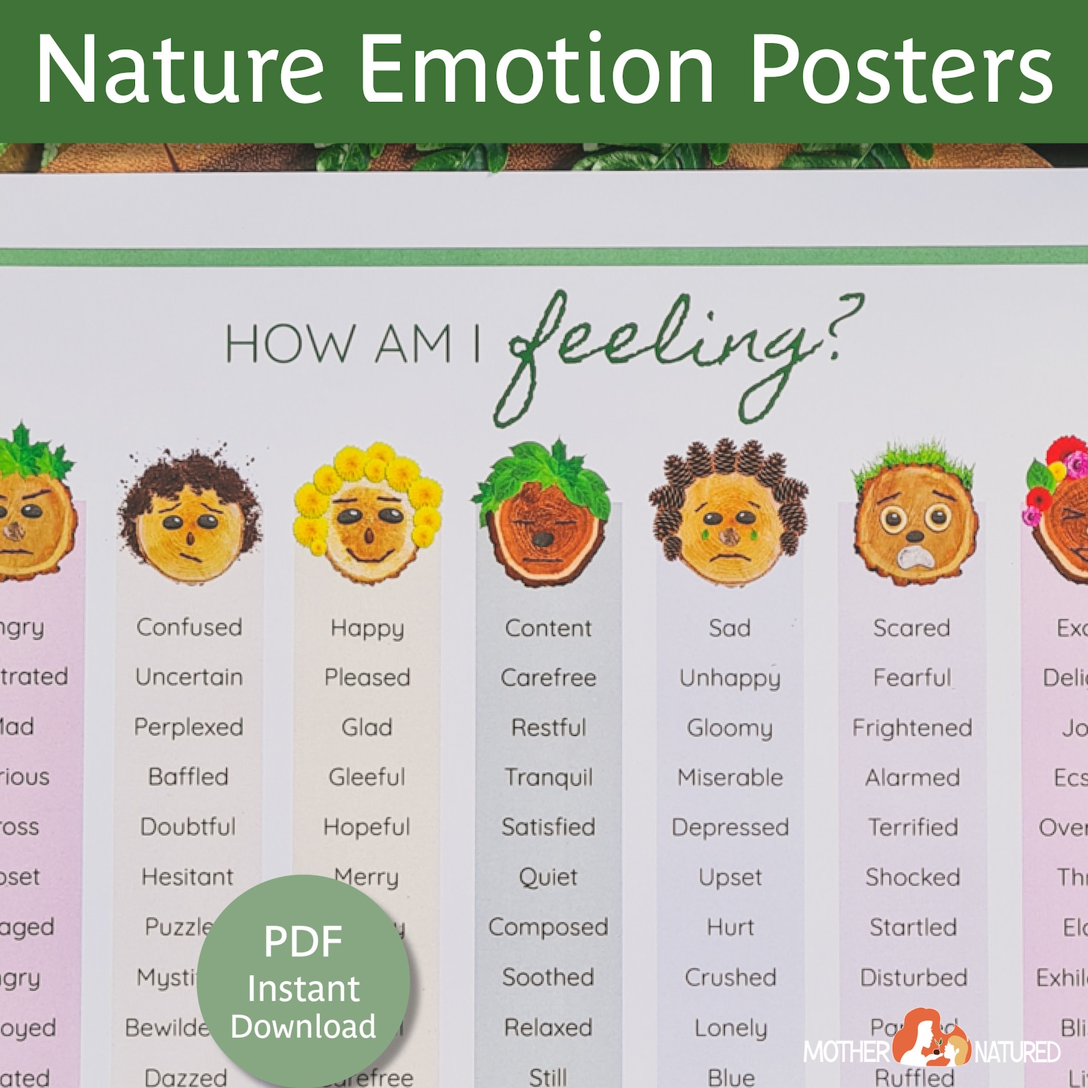 Nature Emotion Posters Feelings Posters Clam Corner Poster Montessori ...