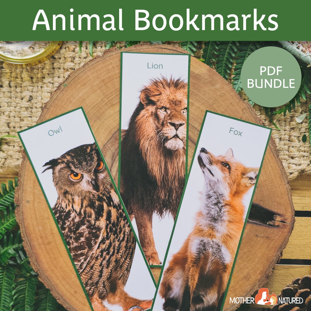 Printable Animal Bookmark for Kids | Animal Printable Bookmark Set ...
