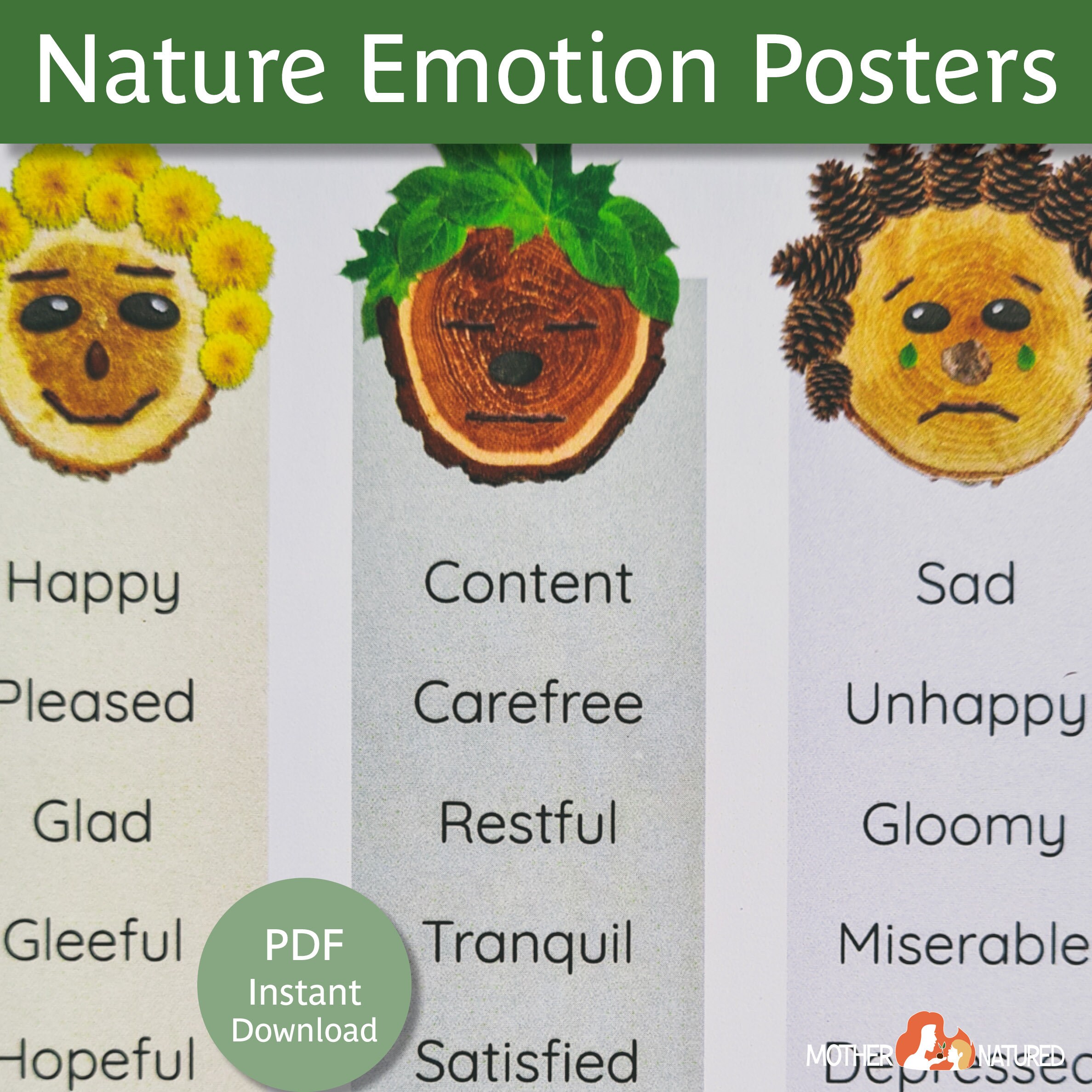 Nature Emotion Posters Feelings Posters Clam Corner Poster Montessori ...