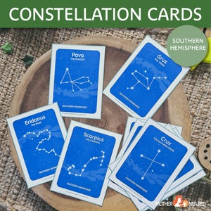 SOUTHERN Hemisphere Constellation Cards | Star Study | Constellation ...