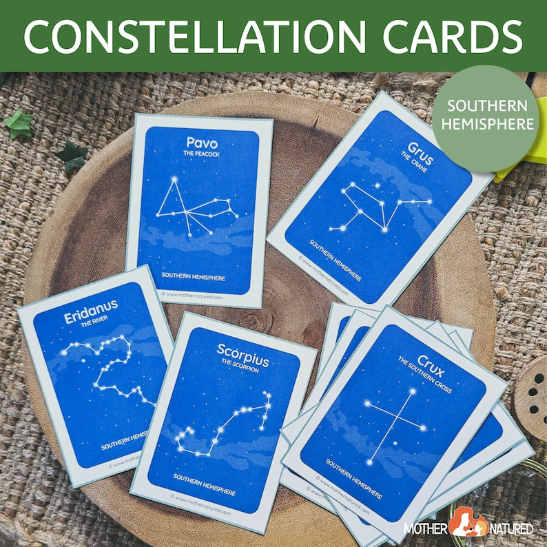 SOUTHERN Hemisphere Constellation Cards | Star Study | Constellation ...
