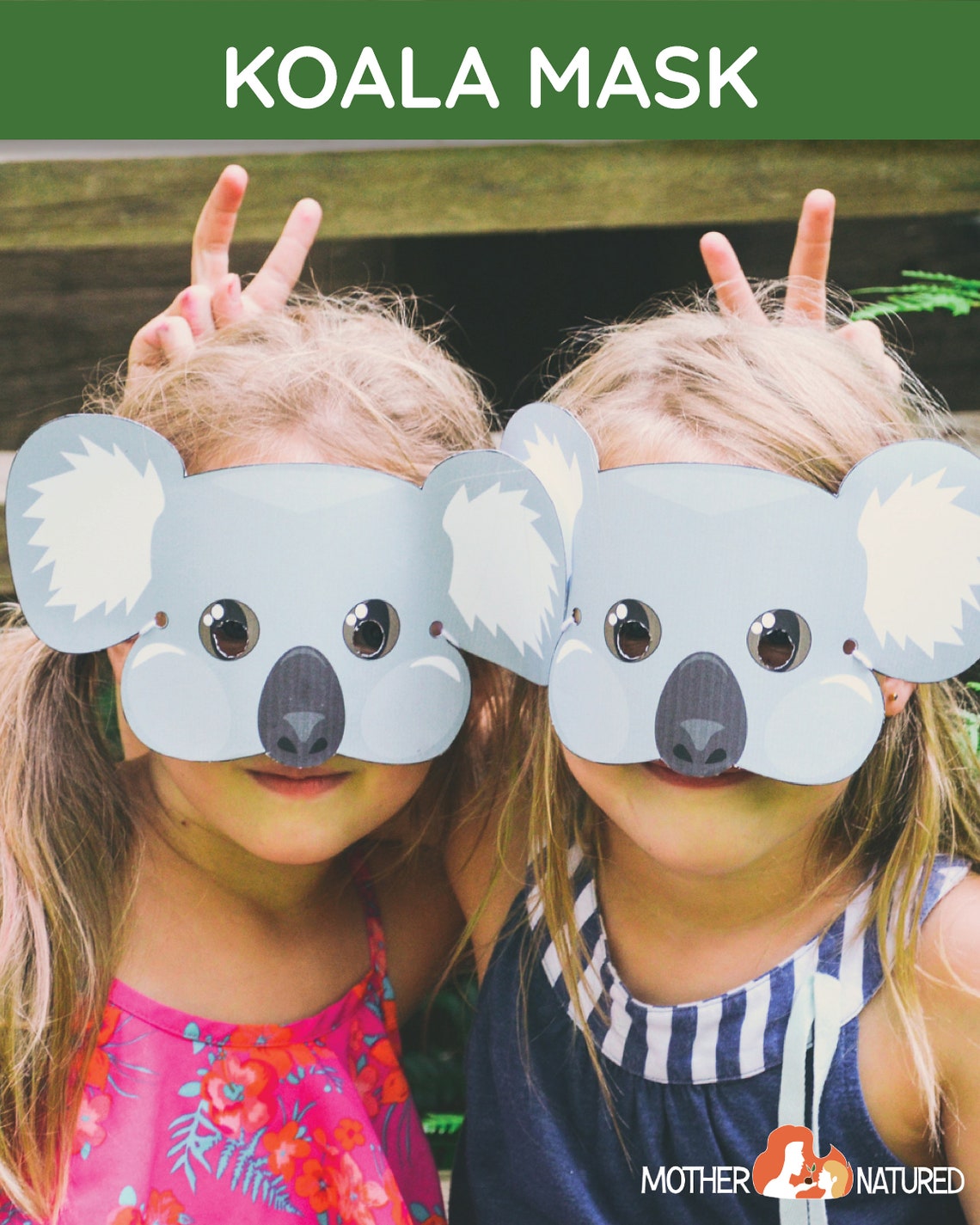 Koala Mask Koala Pretend Play Australian Animal Masks - Etsy UK