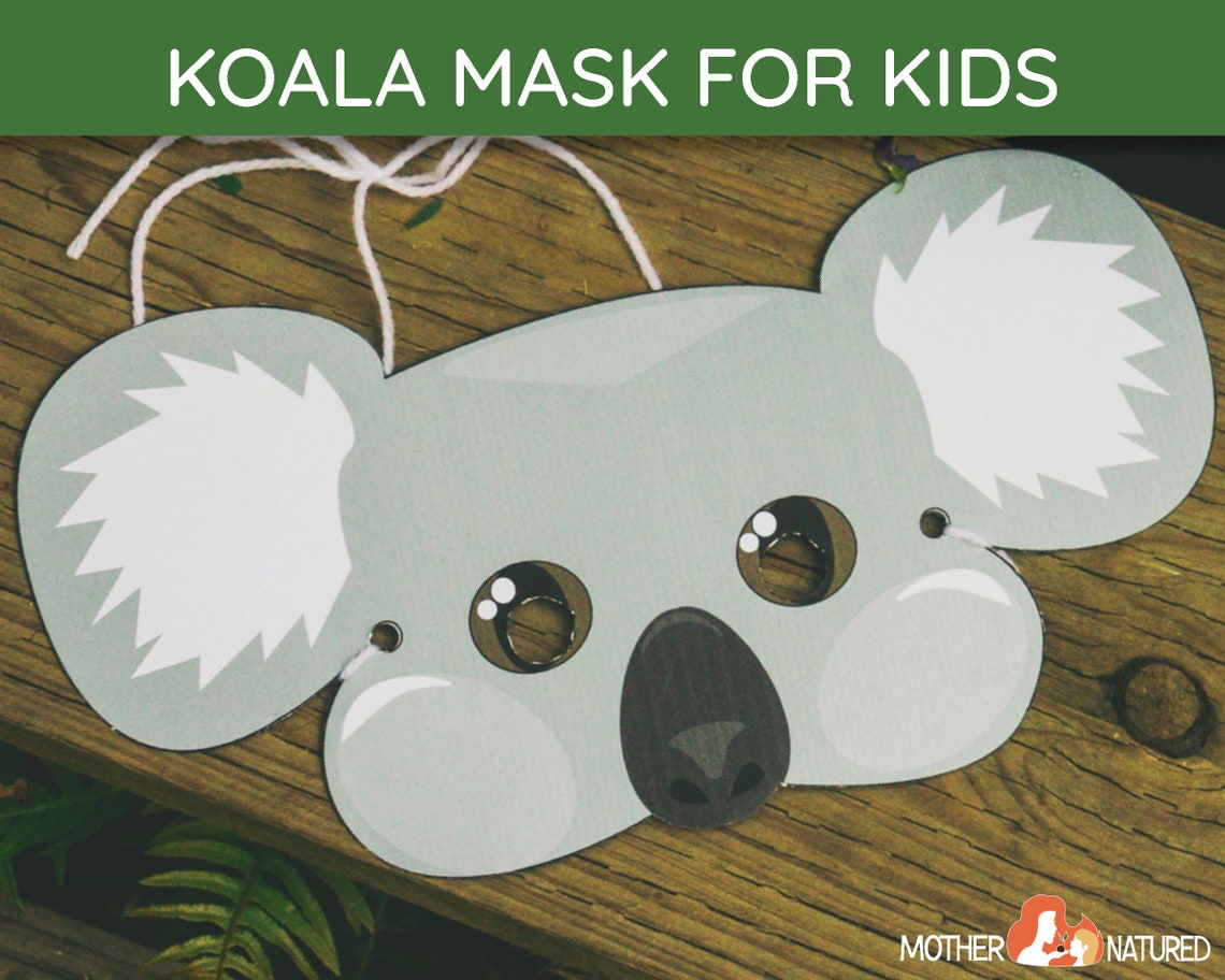 Koala Mask Koala Pretend Play Australian Animal Masks - Etsy UK