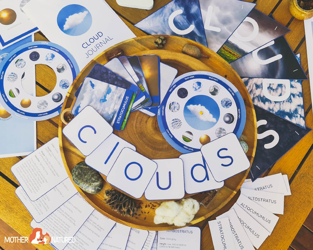 CLOUD PRINTABLES for Kids | Cloud Flash Cards | Cloud Posters | Cloud Identification Cards - Etsy