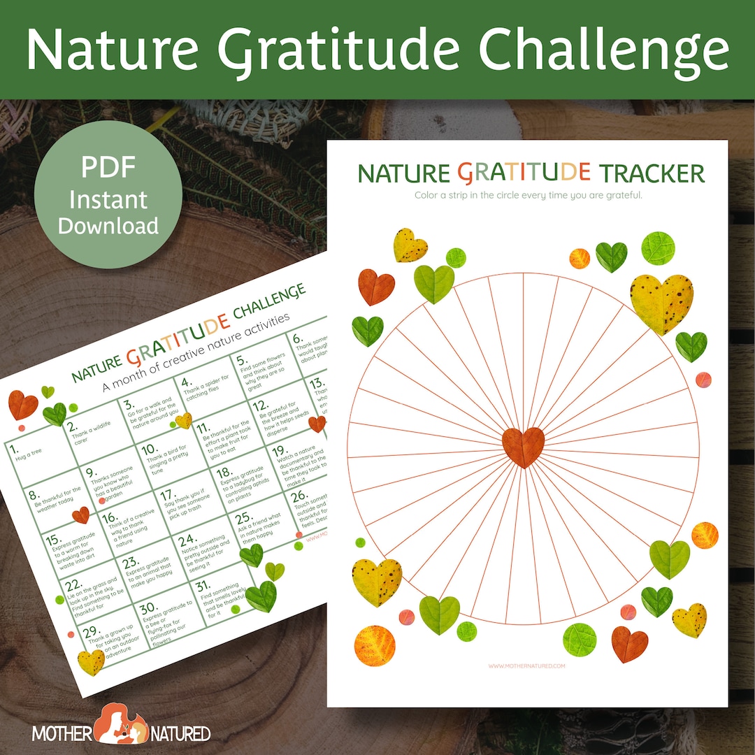Nature Gratitude Activity | Gratitude Challenge and Tracker for Kids ...