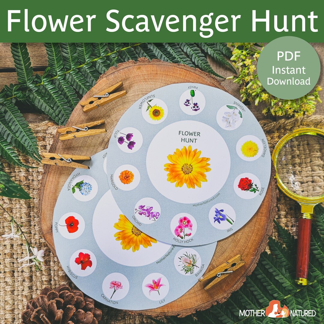 Spring Activity | Flower Scavenger Hunt | Spring Hunt | Flower ...