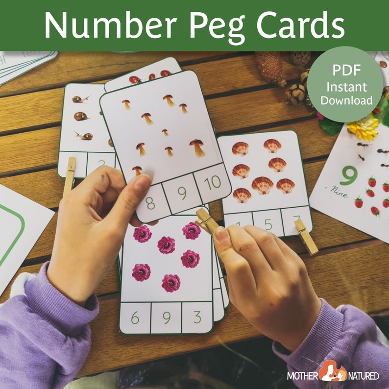 Nature Count and Clip Cards #1-20 Printable Digital Download | Nature ...