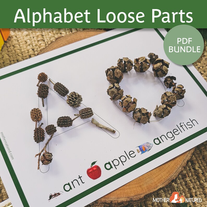 Alphabet Loose Parts Play Mats | Loose Parts Preschool | Loose Parts ...