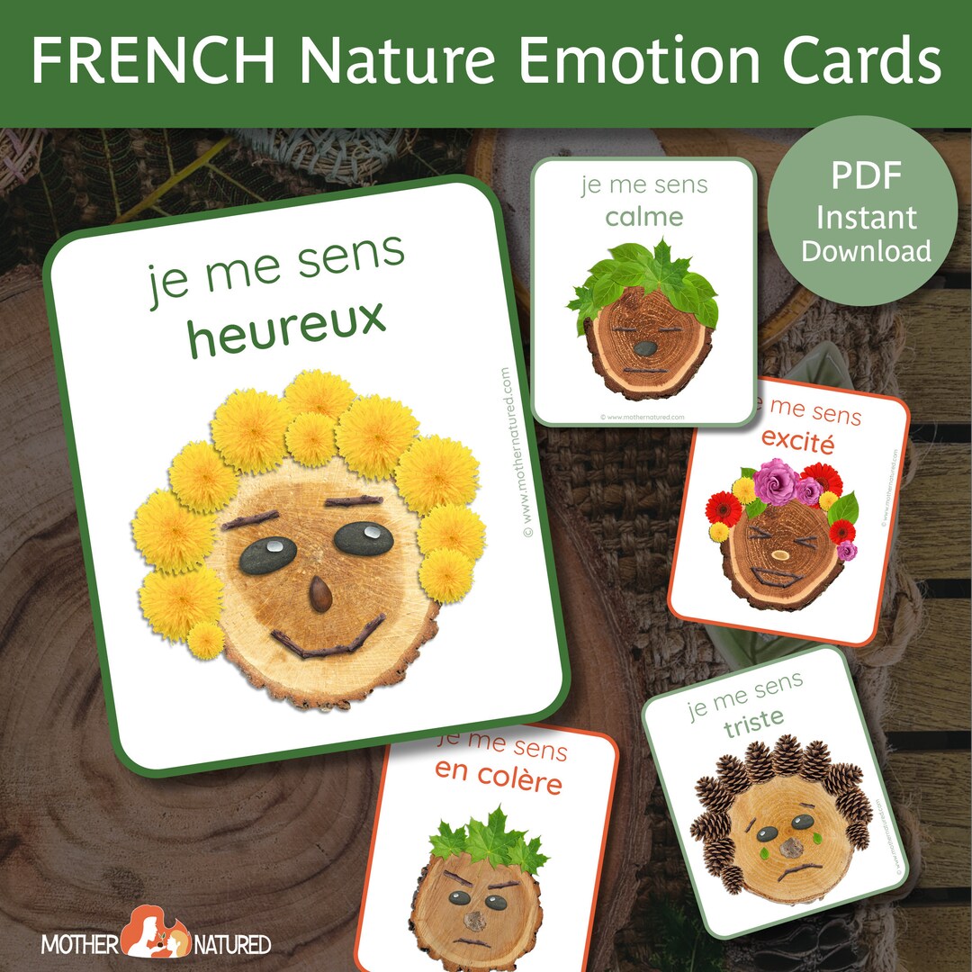 CARTES ÉMOTION NATURE | Nature Emotion Cards | | French Emotion Cards ...