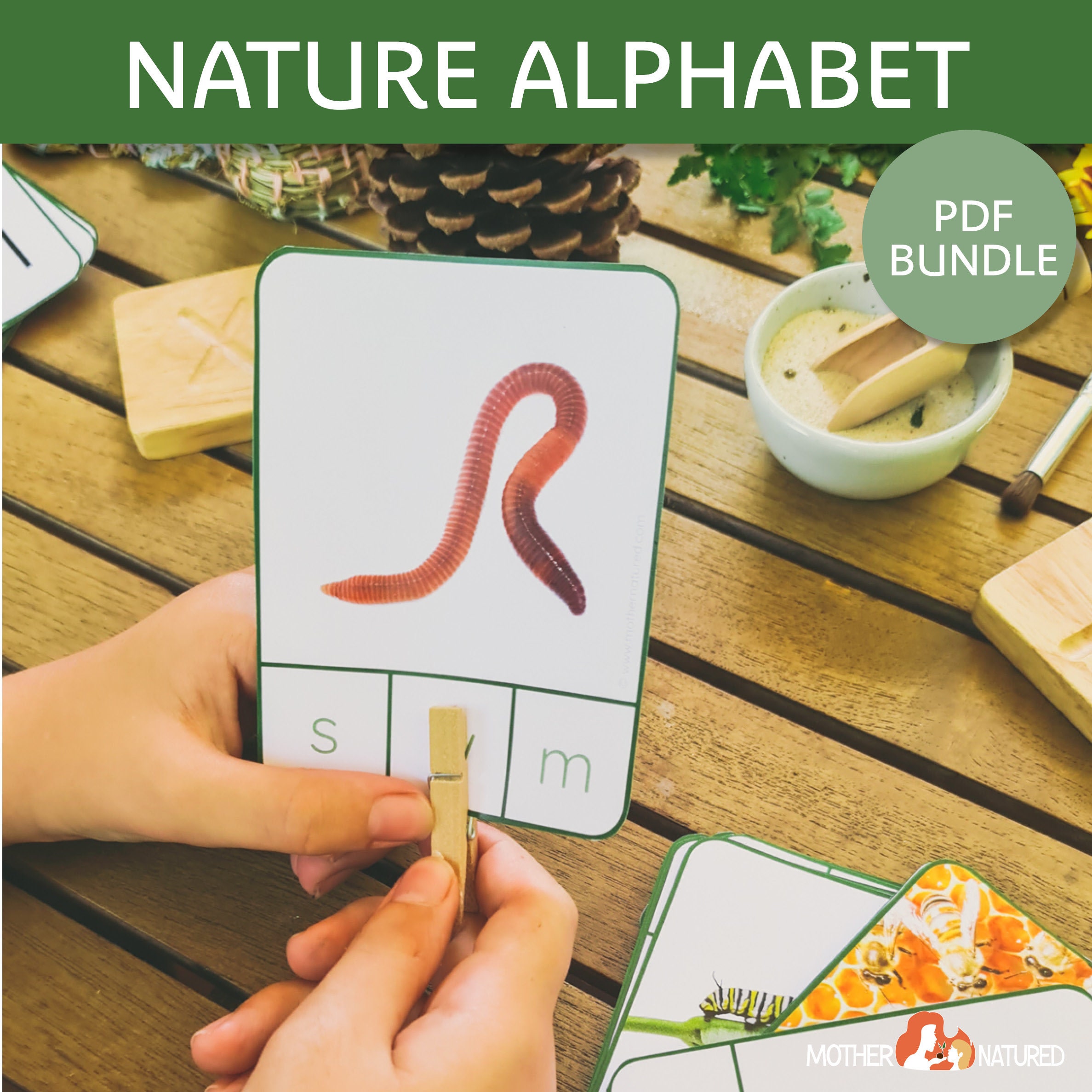 Nature Alphabet Peg Cards | Nature Clip Cards | Nature Alphabet Clip ...