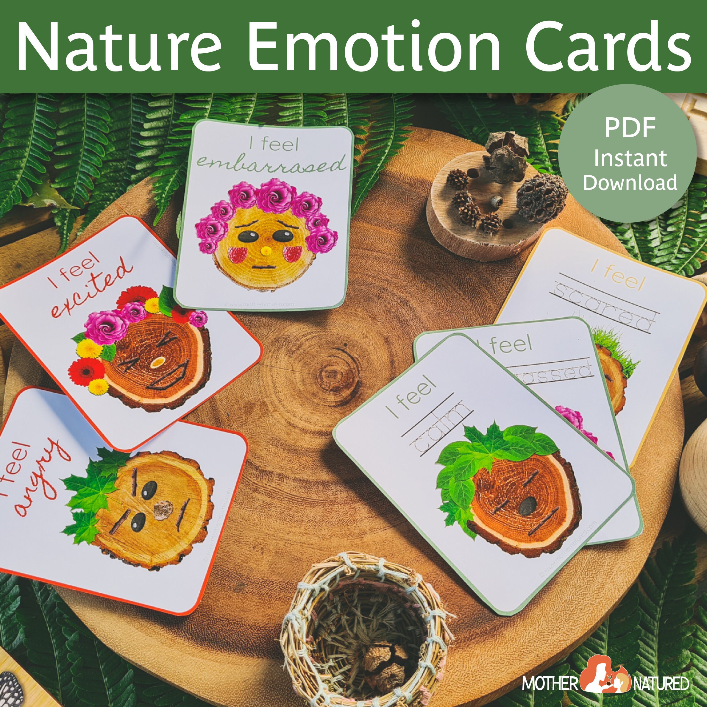 Nature Emotion Cards | Nature Feelings Cards | Montessori Emotion Cards ...