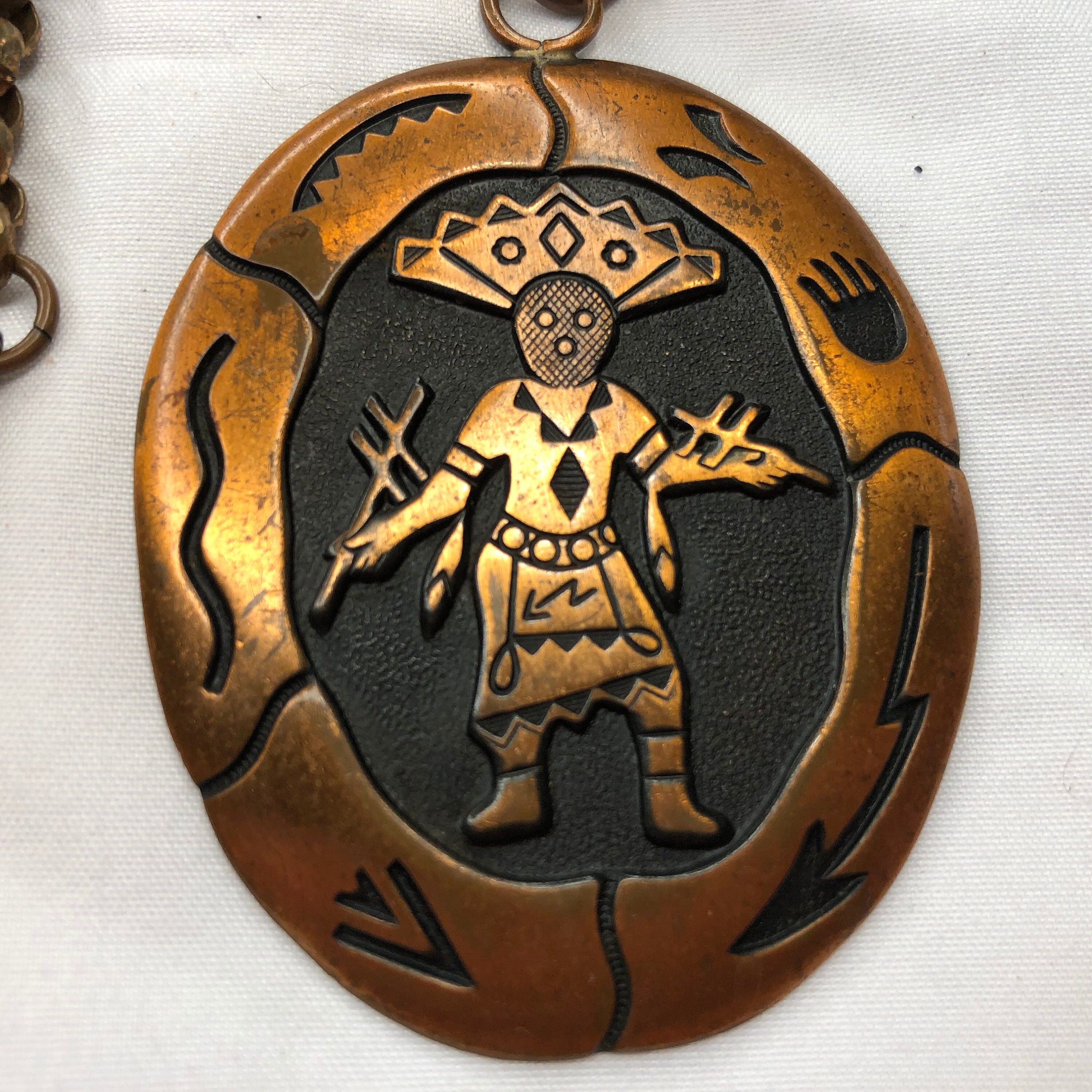 Vintage Bell Trading Post Solid Copper Native American Necklace and ...