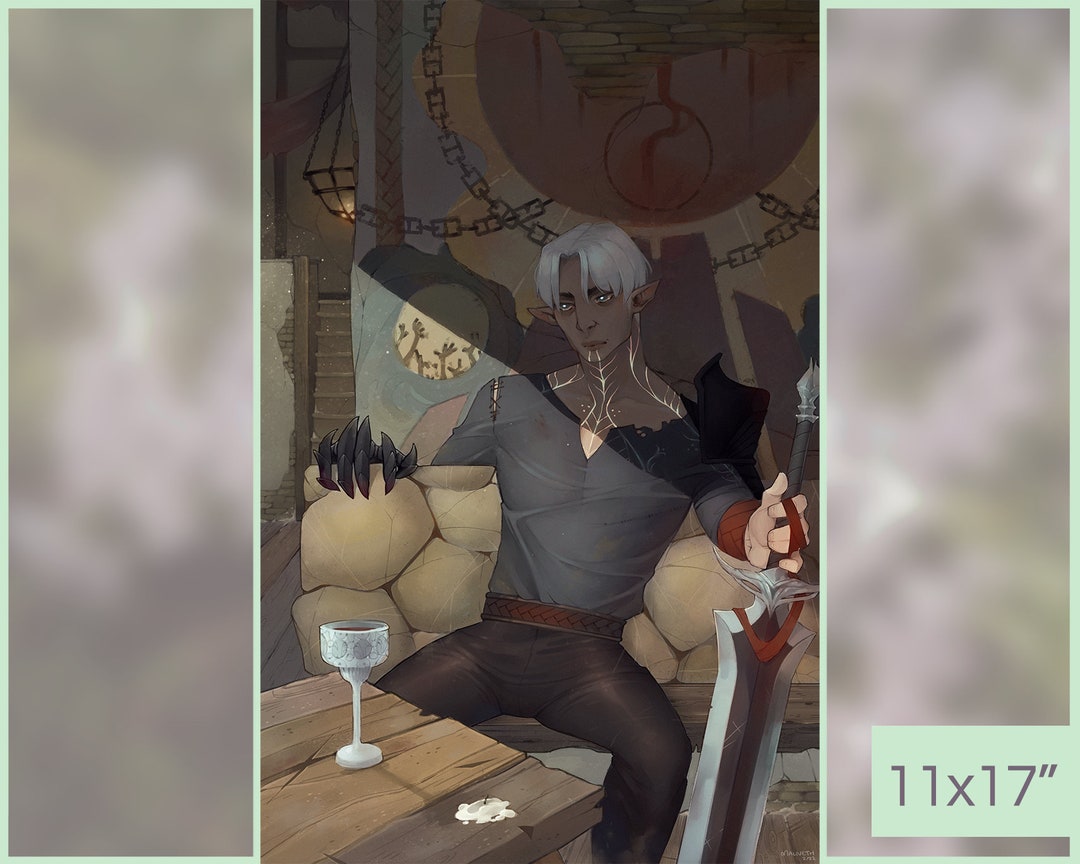 Elf Tavern DA 11x17 A3 Print Fantasy Video Game RPG Warrior Sword Wine ...