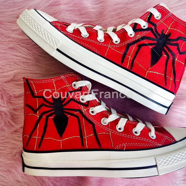 Spiderman Converse - Etsy