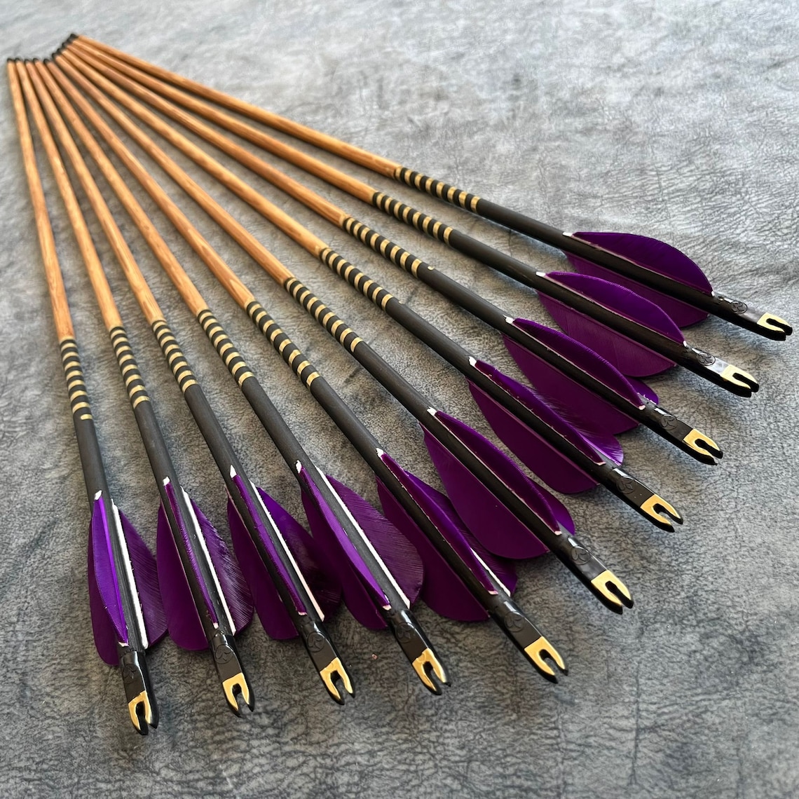 Traditional Wooden Target Arrow Purple Design 12 PCS / - Etsy