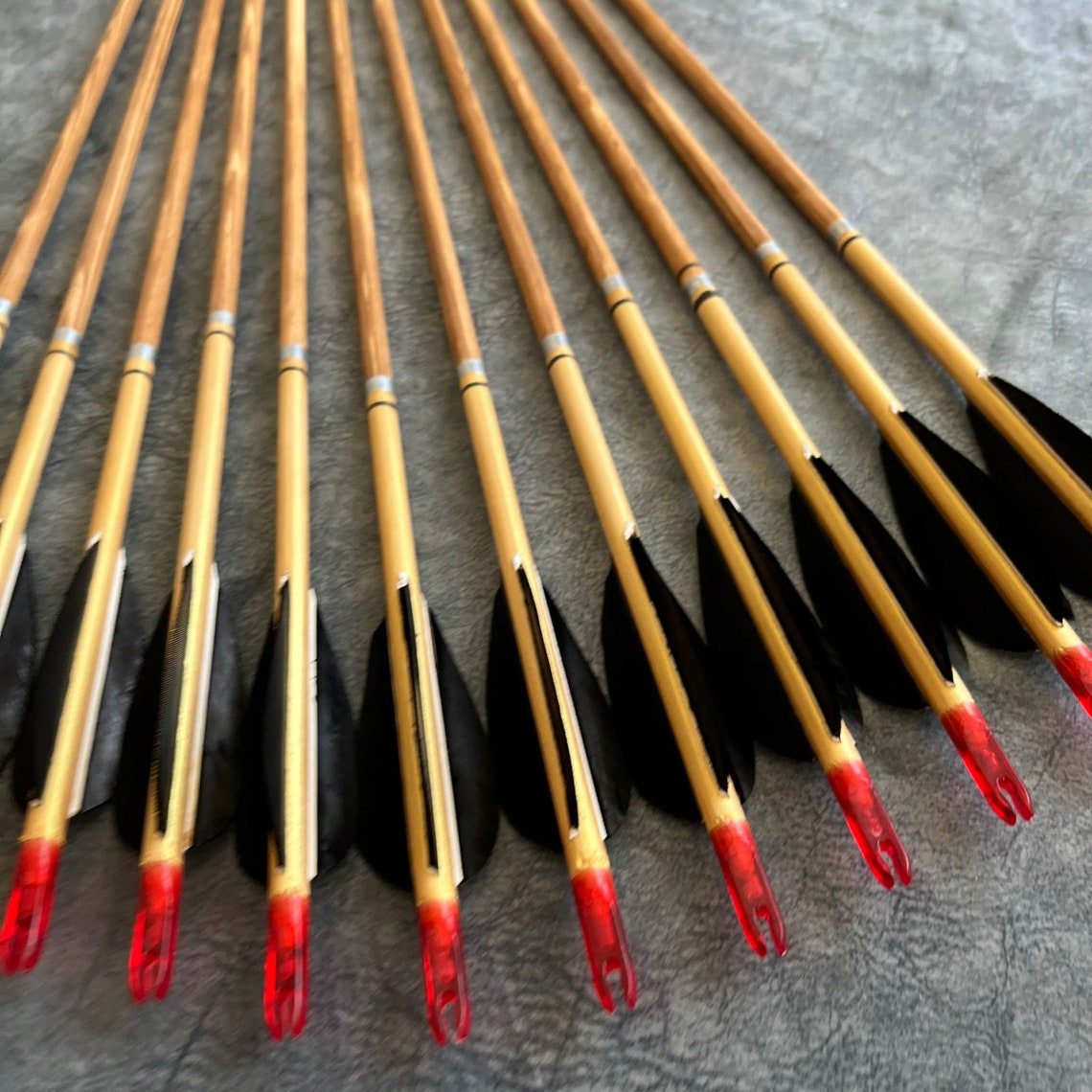 Traditional Wooden Target Arrow Golden Design 12 PCS / - Etsy