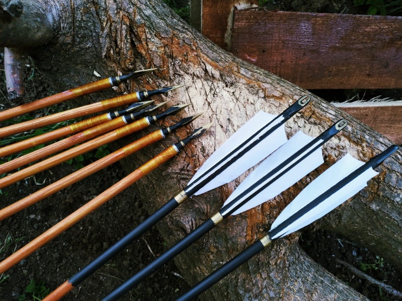 Traditional Wooden Hunting Arrow - Medieval Design - 6 PCS / Ottoman ...