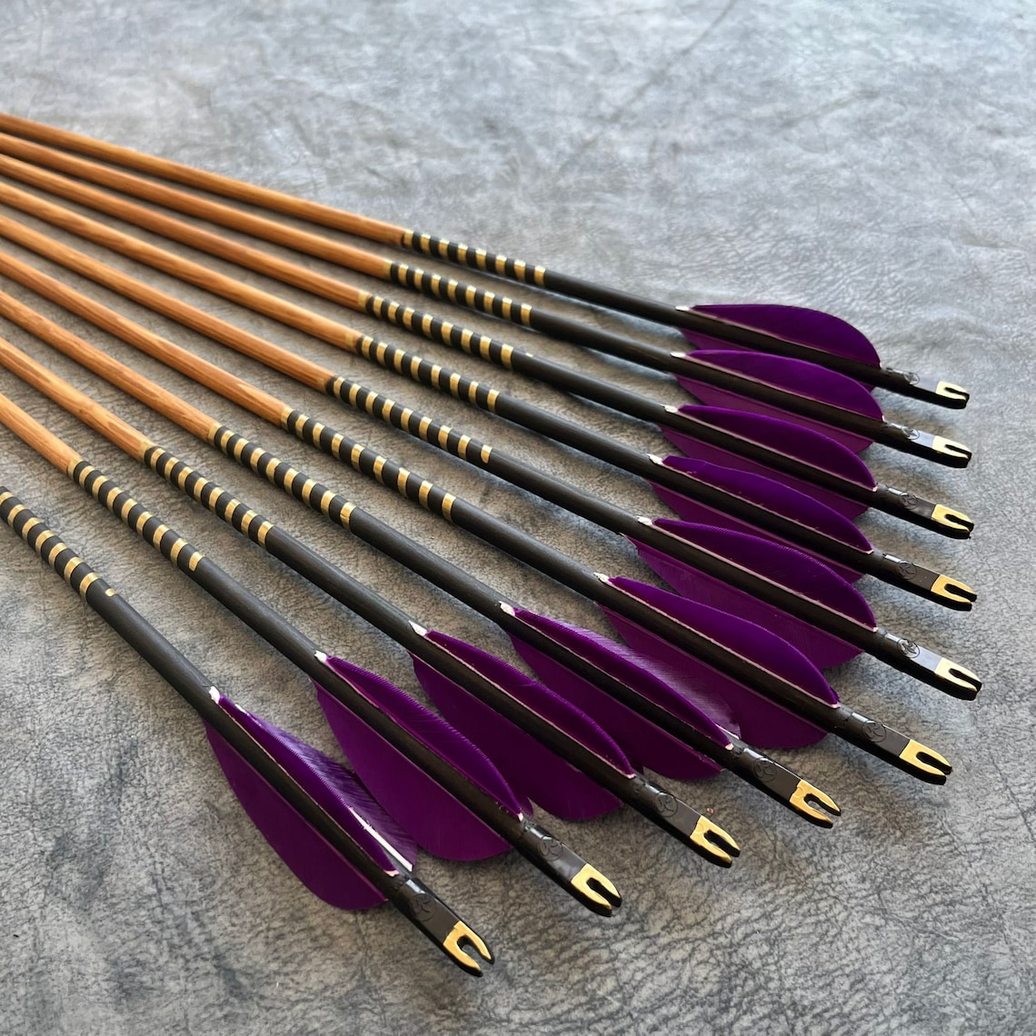 Traditional Wooden Target Arrow Purple Design 12 PCS / - Etsy