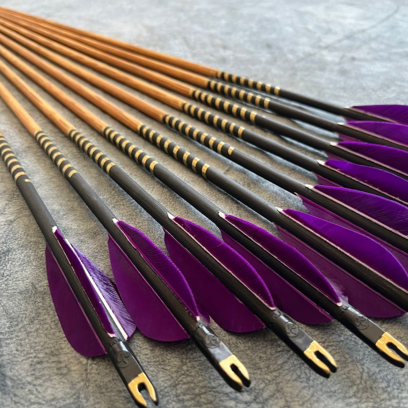 Traditional Wooden Target Arrow - Purple Design - 12 PCS / Ottoman and ...