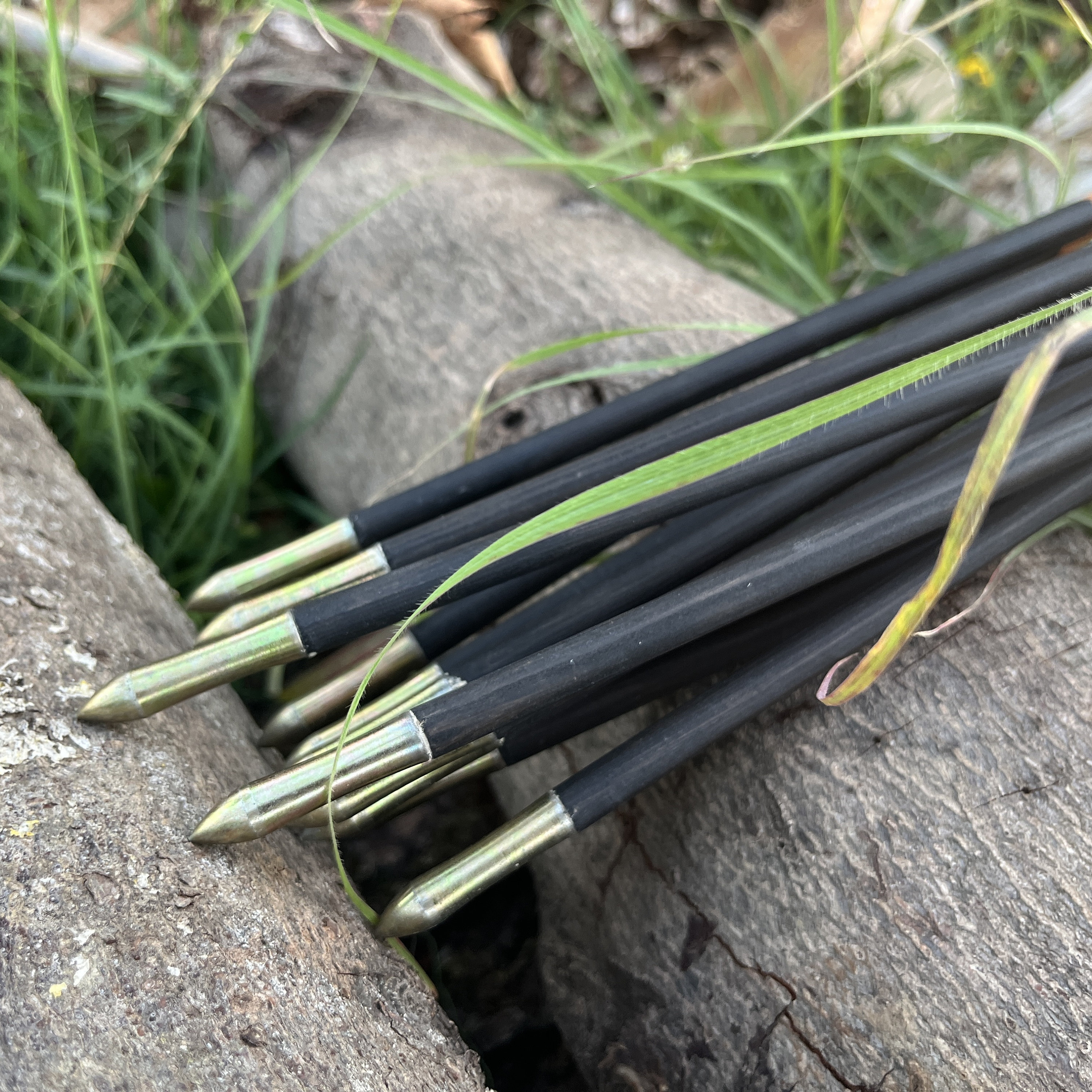 Traditional Wooden Target Arrow - Khaki & Black Design - 12 PCS ...