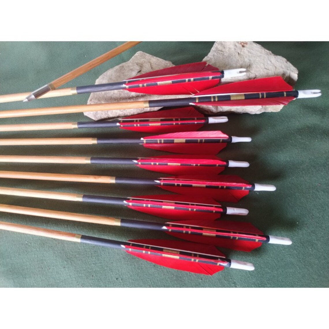 Traditional Wooden Target Arrow Red & Black Design 12 PCS / Ottoman and ...