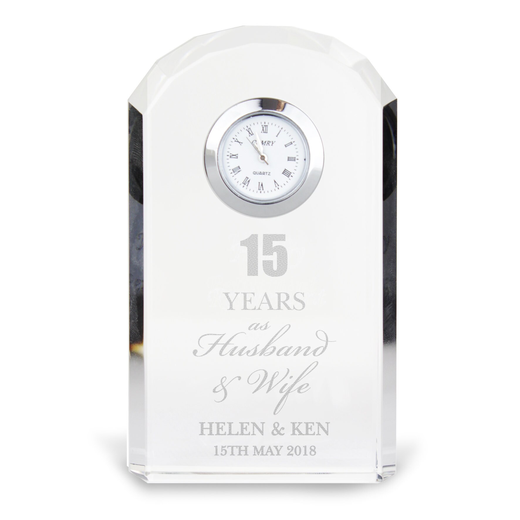 ANY YEAR Engraved Personalised Anniversary Clock - Perfect Wedding ...