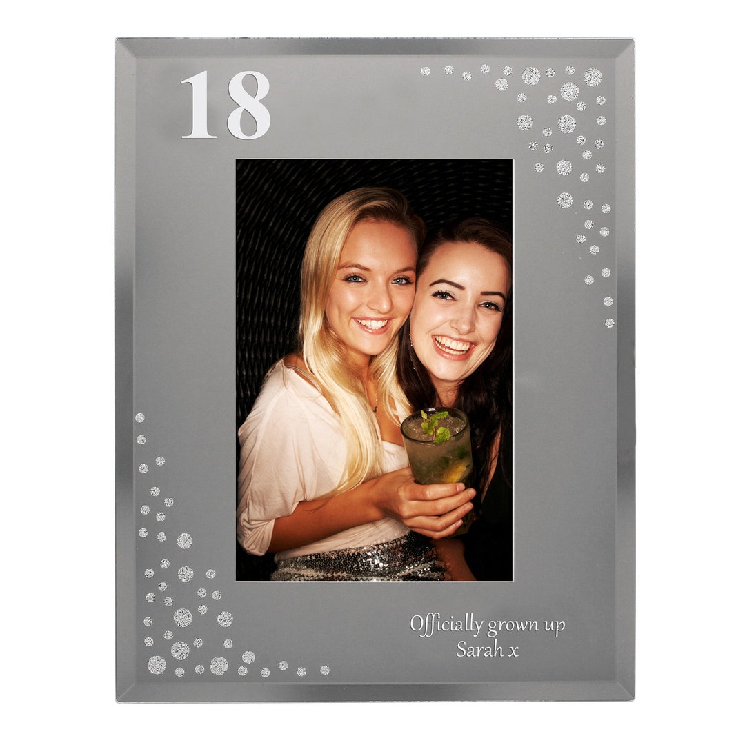 ANY AGE Personalised 4 X 6 Diamante Glass Photo Frame 16th - 18TH ...