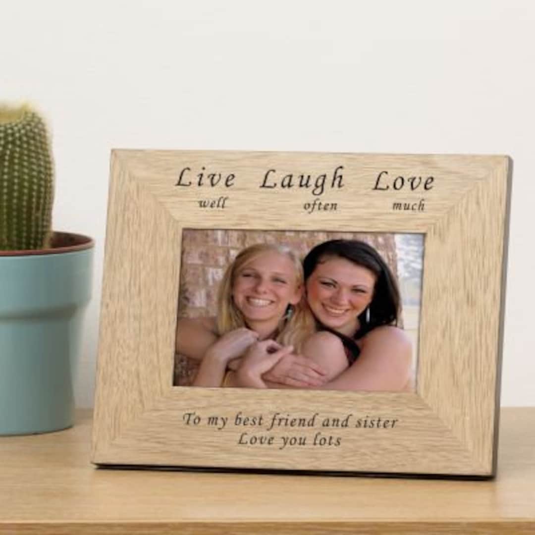 Personalised Live Laugh Love Wood Photo Frame 6 X 4 or 7 X 5 Add ANY ...