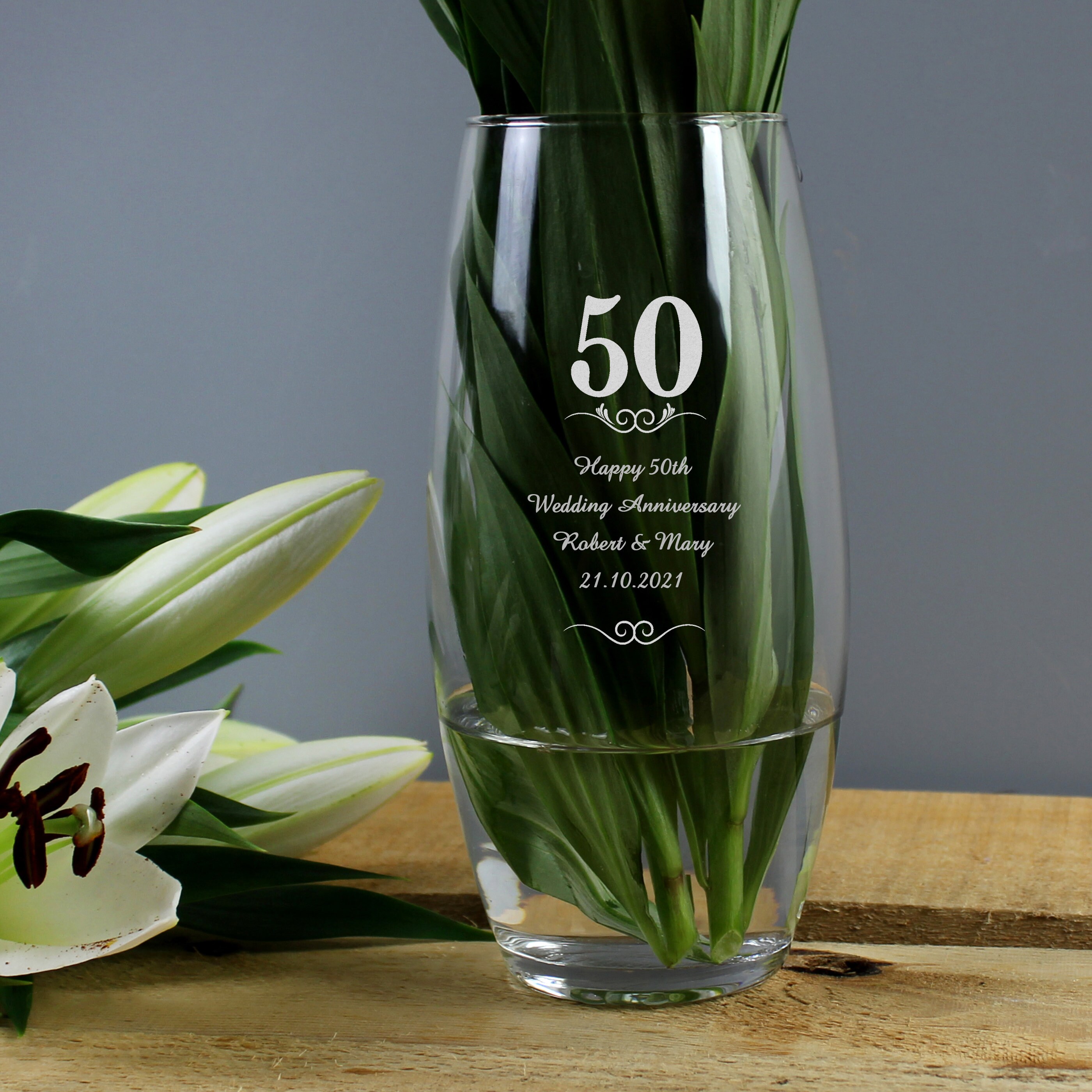 50 Engraved Bullet Personalised Vase 50th Birthday Vase - Etsy UK