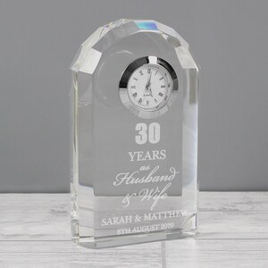 ANY YEAR Engraved Personalised Anniversary Clock - Perfect Wedding ...