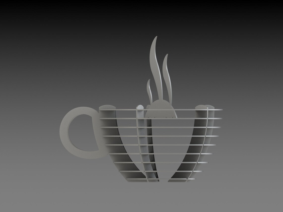 Desktop 3D Metal Coffee Cup Dxf, Svg, Pdf File Clean Cut File for Cnc ...