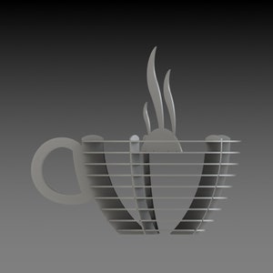 Desktop 3D Metal Coffee Cup Dxf, Svg, Pdf File Clean Cut File for Cnc ...