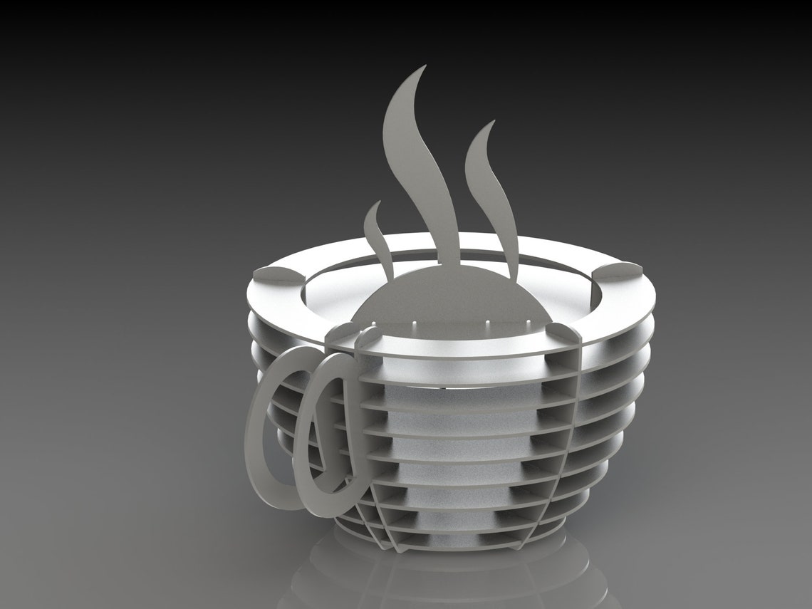 Desktop 3D Metal Coffee Cup Dxf, Svg, Pdf File Clean Cut File for Cnc ...