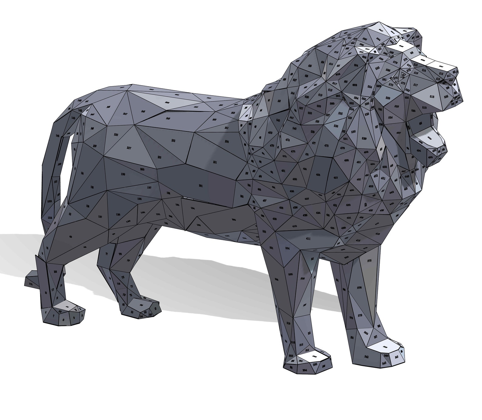 Low Poly Lion, Steel Lion. Lion DXF, LXD Sculptures. Metal Sculptures ...
